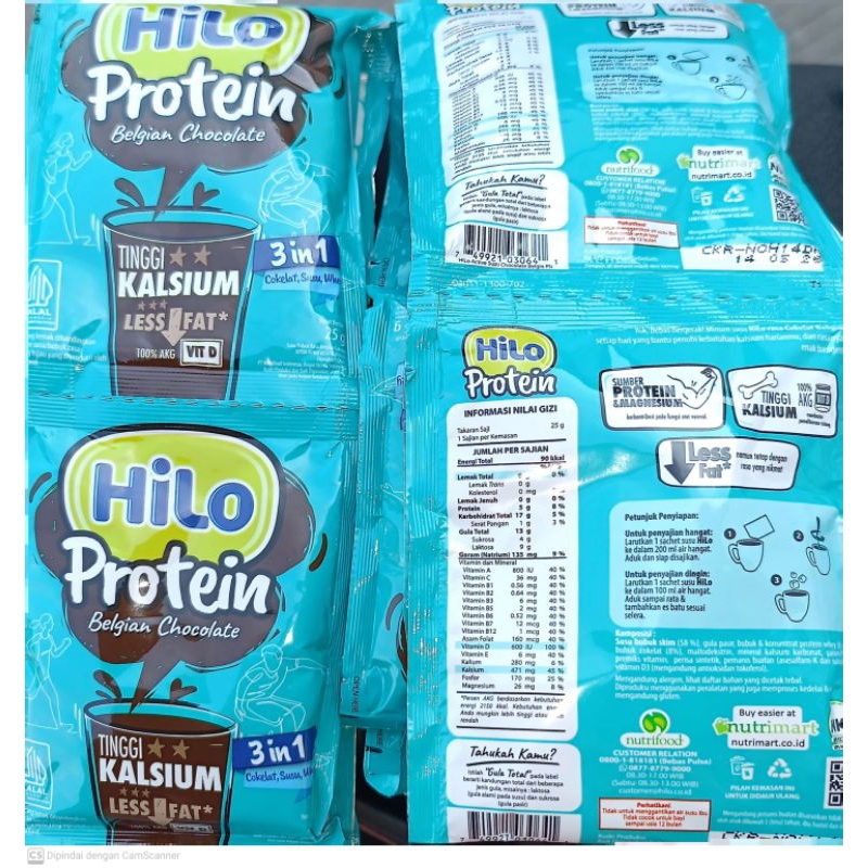 Jual Hilo Protein Belgian chocolate.10's 3in 1 kemasan baru dari hilo ...
