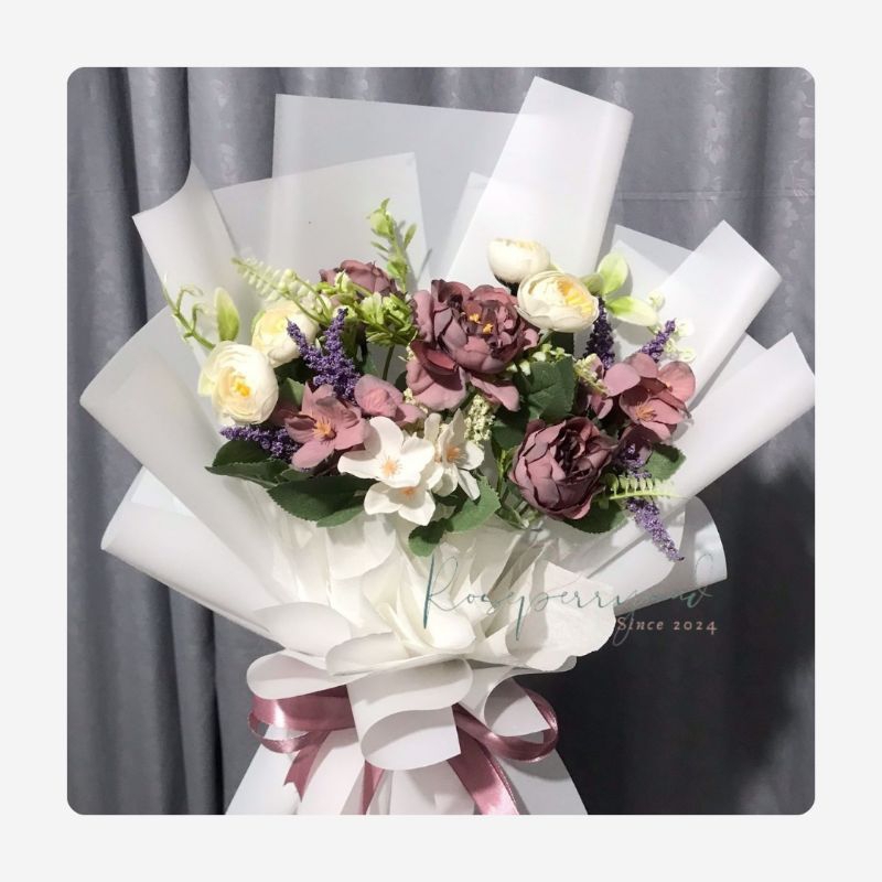 Jual October's Cozy Charm Artifical Flower Bouquet | Bucket Bunga Palsu ...