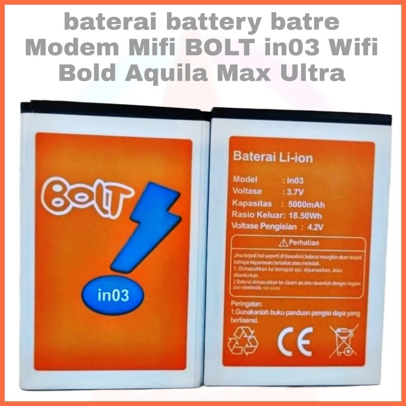 Jual baterai battery batre Modem Mifi BOLT in03 Wifi Bold Aquila Max Ultra | Shopee Indonesia