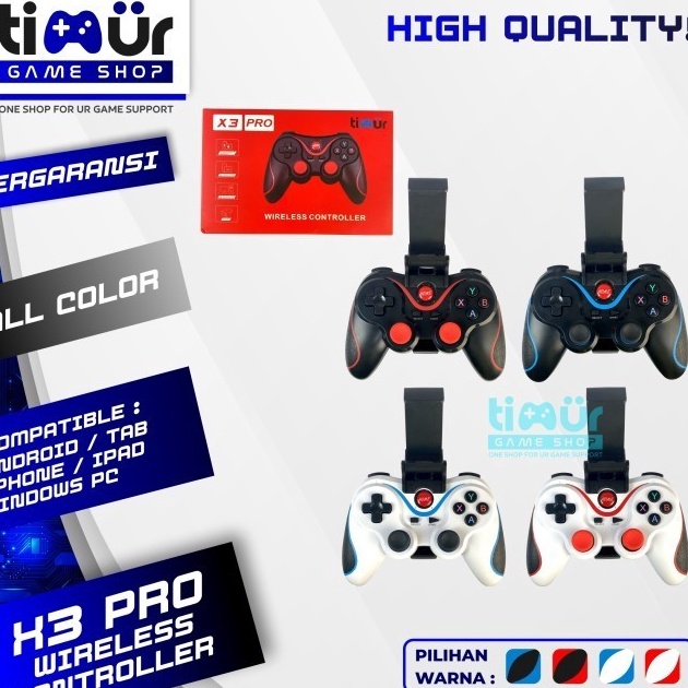 Jual Stik Stick Gamepad Wireless Bluetooth HP PC Laptop Android IOS X3 ...