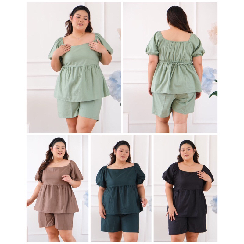 Jual EILA BIGSIZE SET LINEN RAMI BANGKOK SABRINA PLUS SIZE | Shopee ...