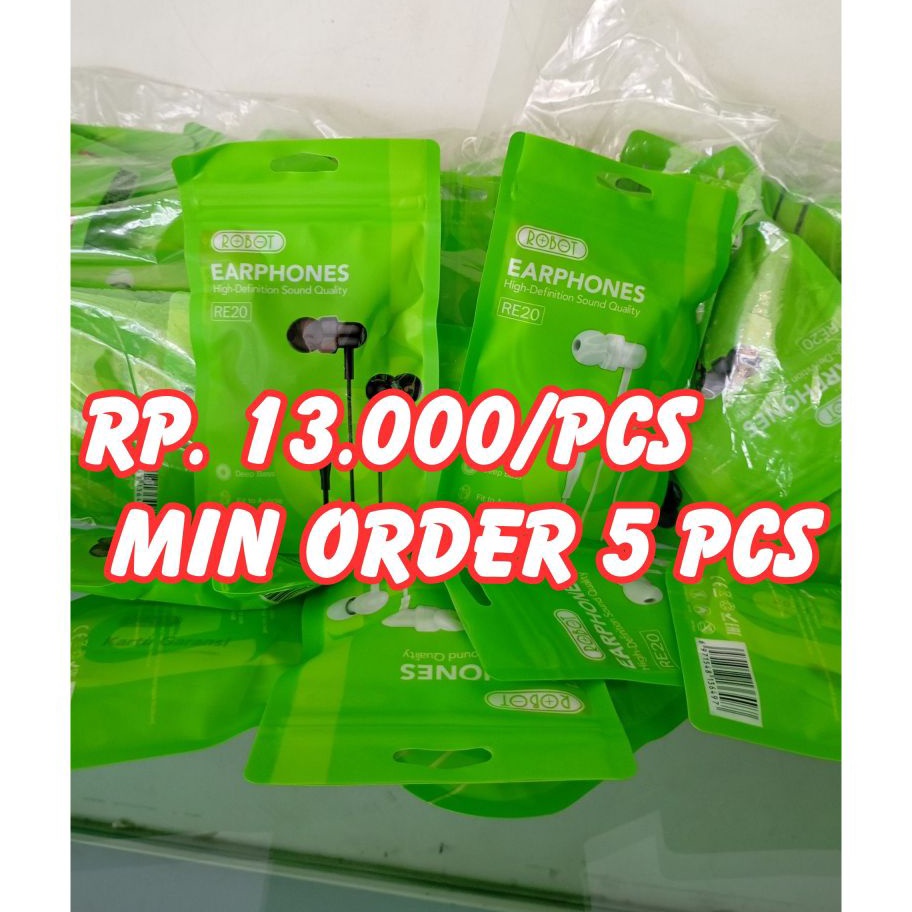 Jual 13 Min 5 Pcs ROBOT RE2 Hands Wired Eahone Bass Android ginal ...