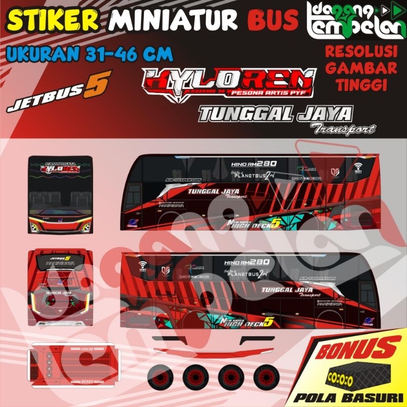 Jual New Stiker Miniatur Bus Tunggal Jaya KYLOREN - JEDHA - DARTHVADER ...