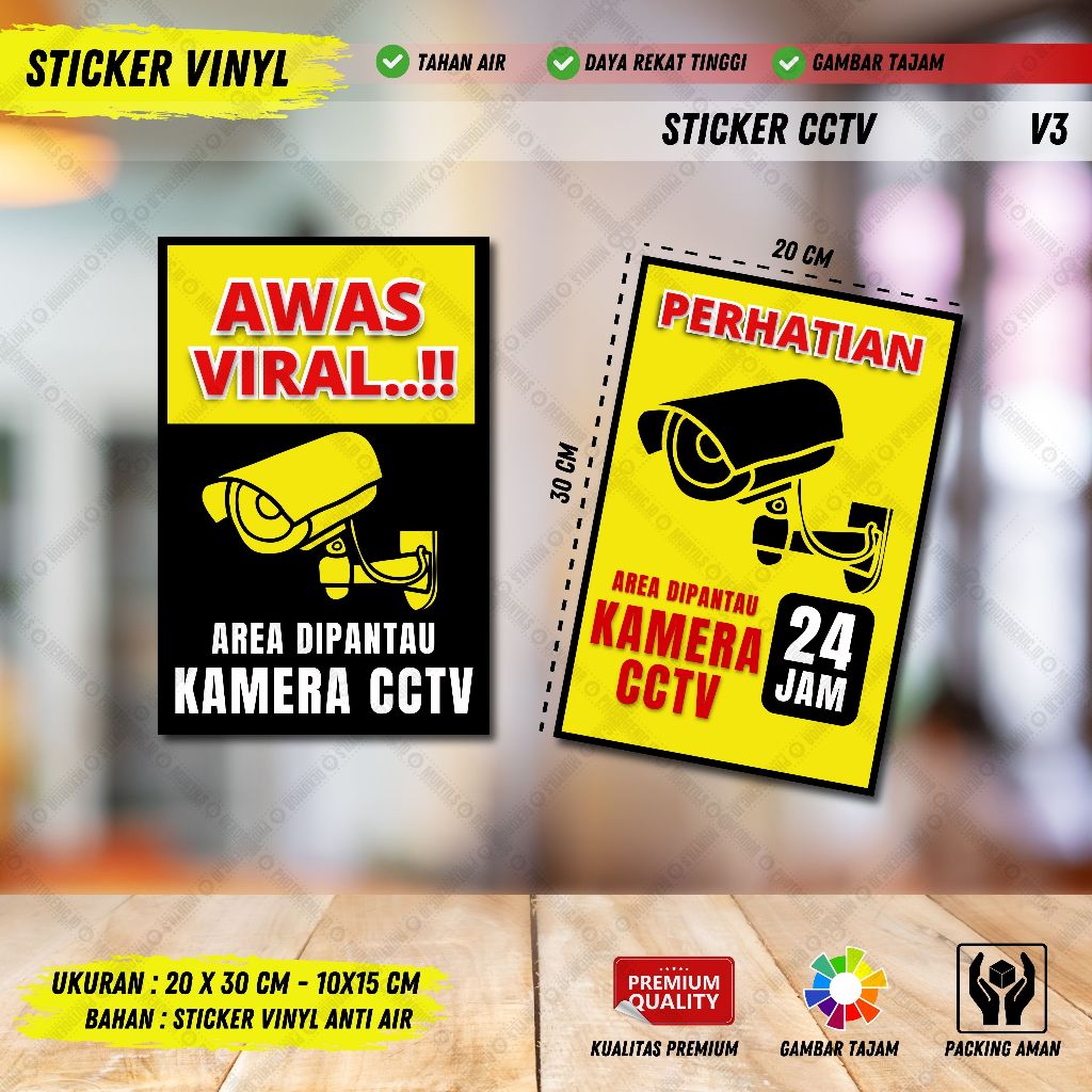 Jual Stiker pengawasan CCTV, Stiker CCTV, Stiker Peringatan CCTV ...