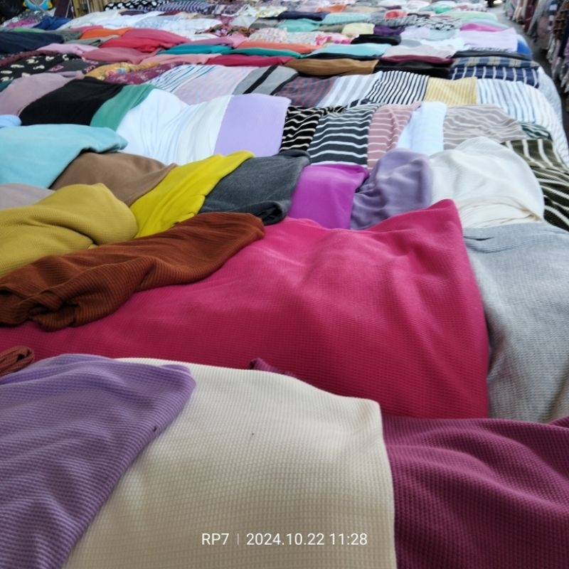 Jual Harga/1 m | Kain Waffle Knit Premium / Kain Wafel Meteran / Bahan ...