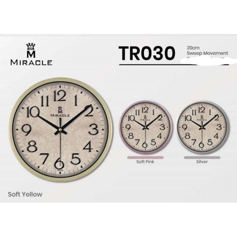 Jual Jam dinding miracle dan bossini bulat polos diameter 30cm ...