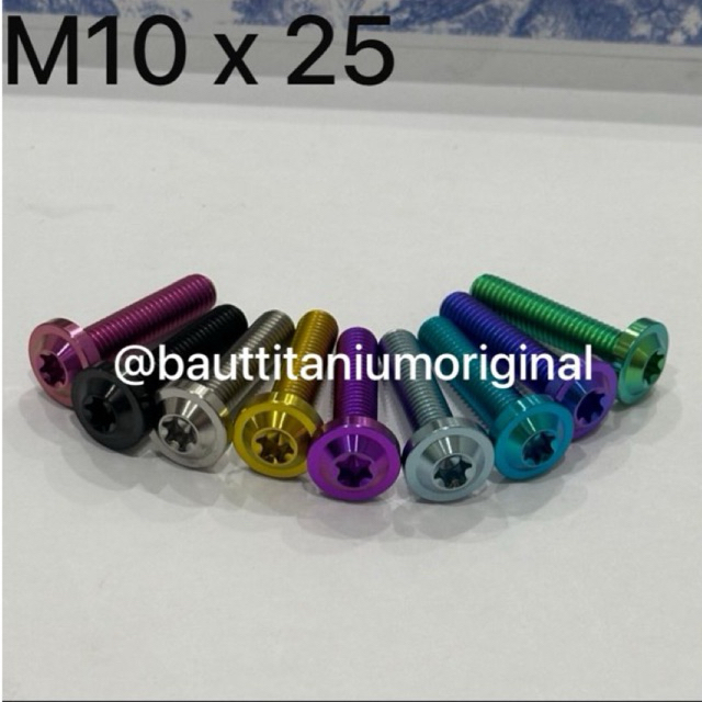 Jual Baut Titanium M10x25 Drat 14 x 25 Big head | Shopee Indonesia