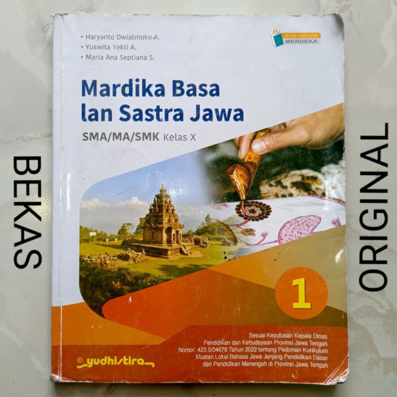 Jual Buku Mardika Basa Bahasa Lan Sastra Jawa Jawi kelas 10 X 1 I SMA ...