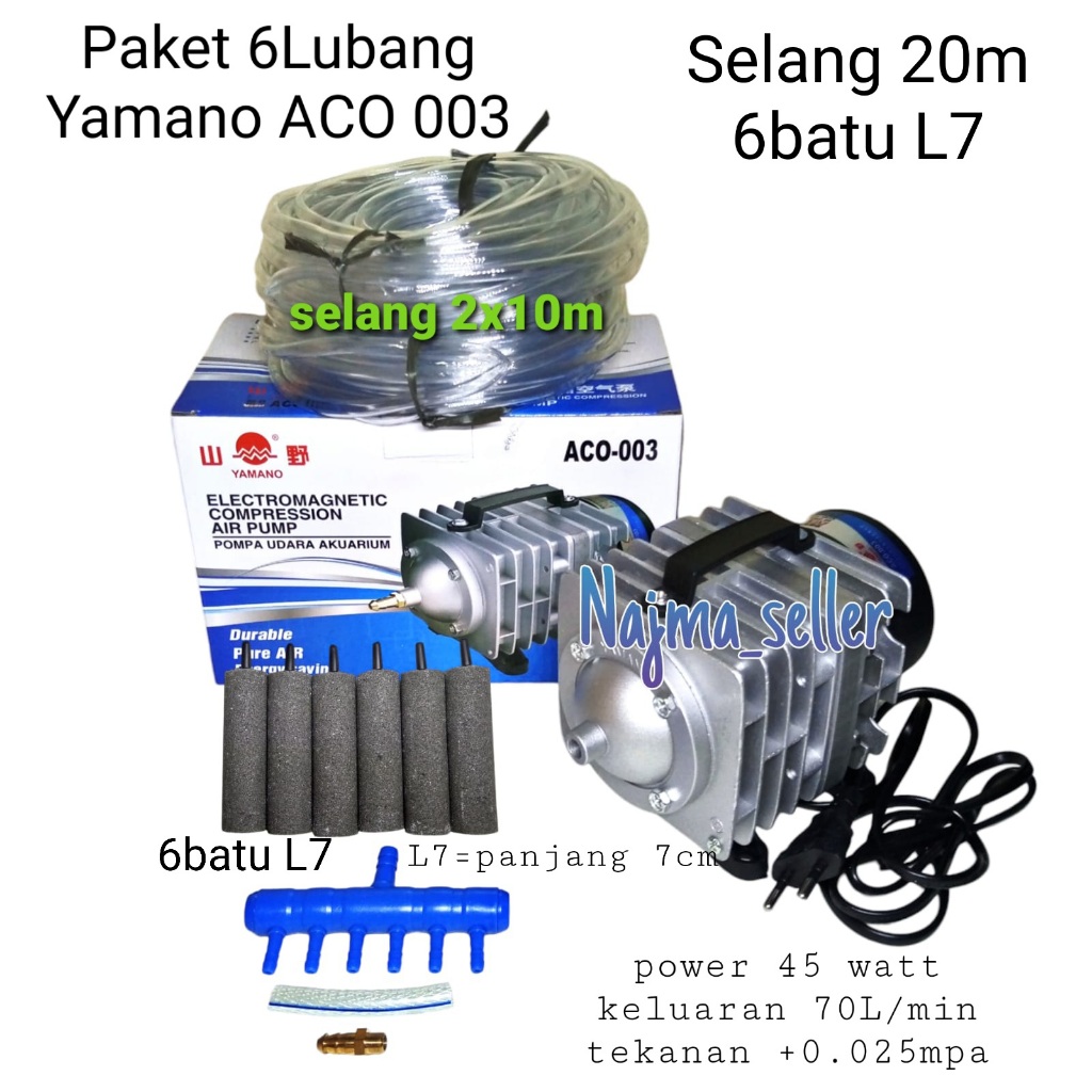 Jual Paket Aerator Blower Yamano ACO 003. Tenaga Besar. 45watt, 70L/min ...