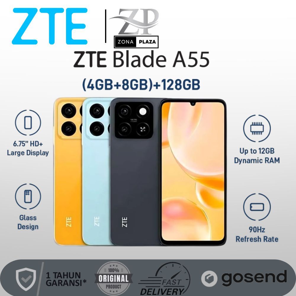 Jual ZTE Blade A55 4GB/128GB 6.75'' HD 5000mAh Garansi Resmi ZTE ...