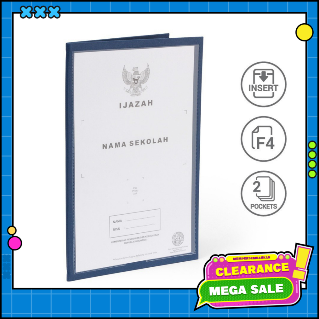 Jual [BMS Bekasi] Bantex Map Ijazah Bisa Custom Cover Sendiri Isi 2 ...