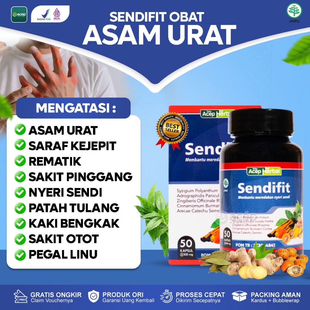 Jual SendiFit Acep Herbal Obat Asam Urat Dan Kolesterol Nyeri Sendi ...