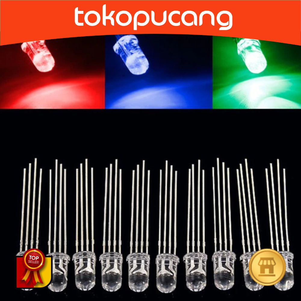 Jual LED RGB RED GREEN BLUE 4P 4 PIN CLEAR 5MM COMMON ANODE | Shopee ...