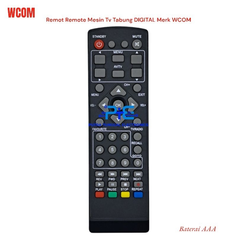 Jual Remot Remote Mesin Tv Tabung DIGITAL Merk WCOM | Shopee Indonesia