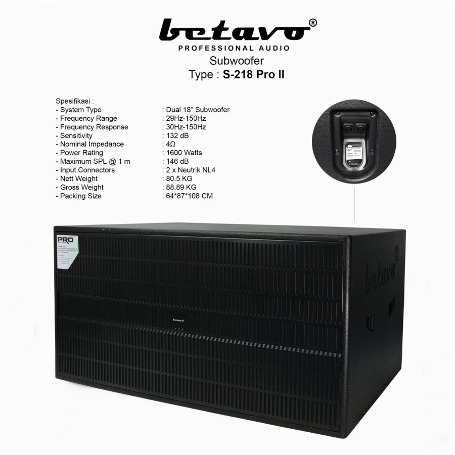 Jual Subwoofer pasif 18 inch professional Betavo s 218 pro s218pro s ...