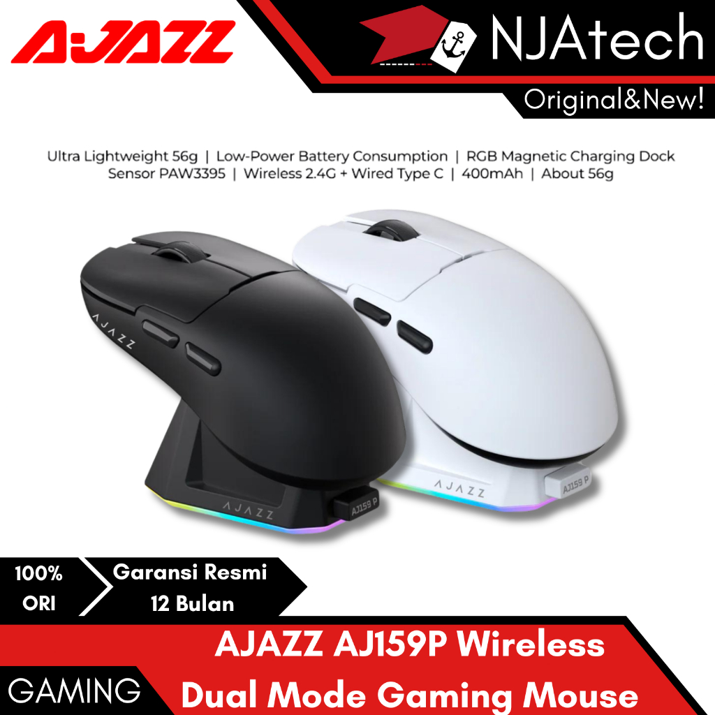Jual Ajazz AJ159P Wireless Gaming Mouse with Magnetic Charging Dock | Shopee Indonesia