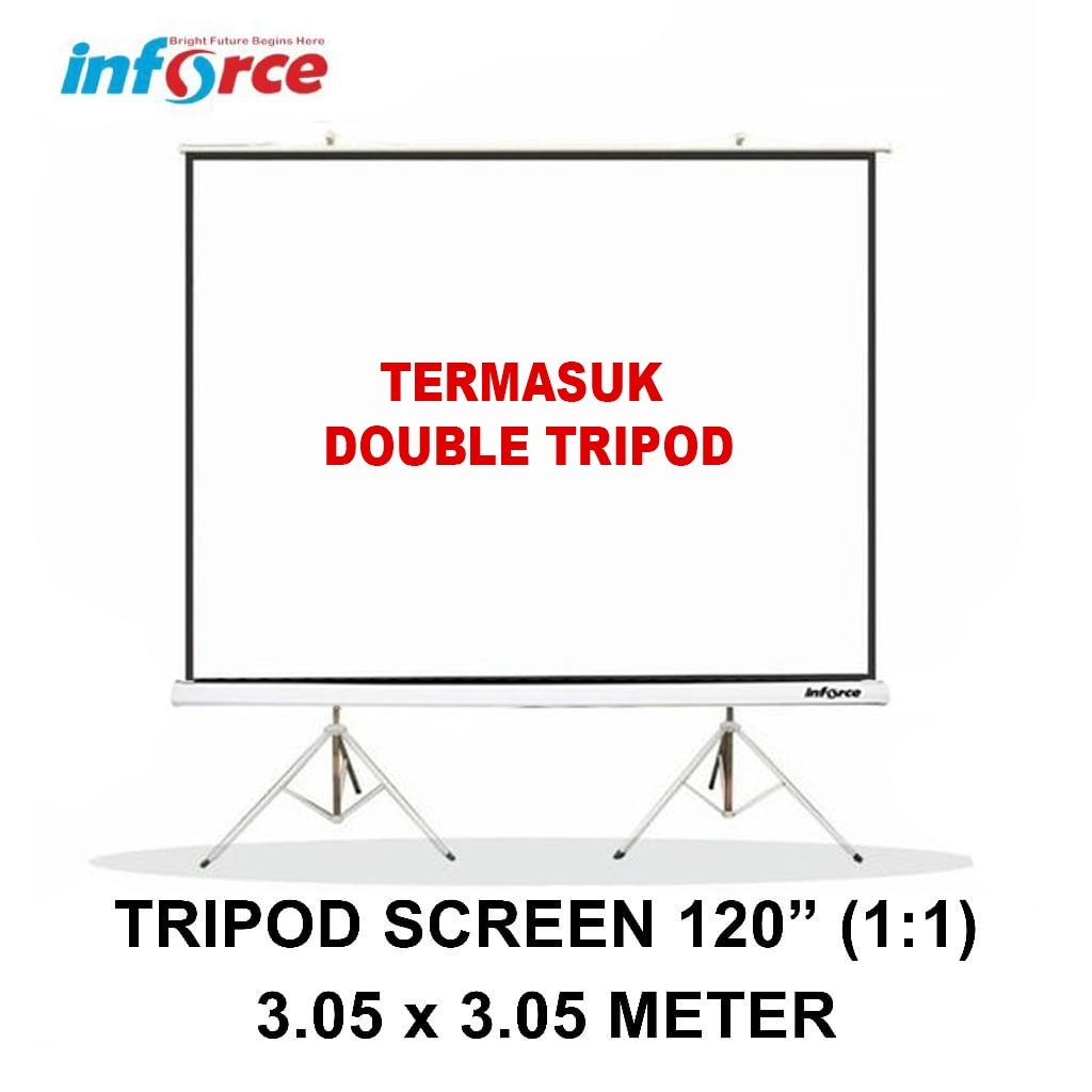 Jual Tripod Screen Projector 120 1:1 / Layar Proyektor Inforce | Shopee Indonesia