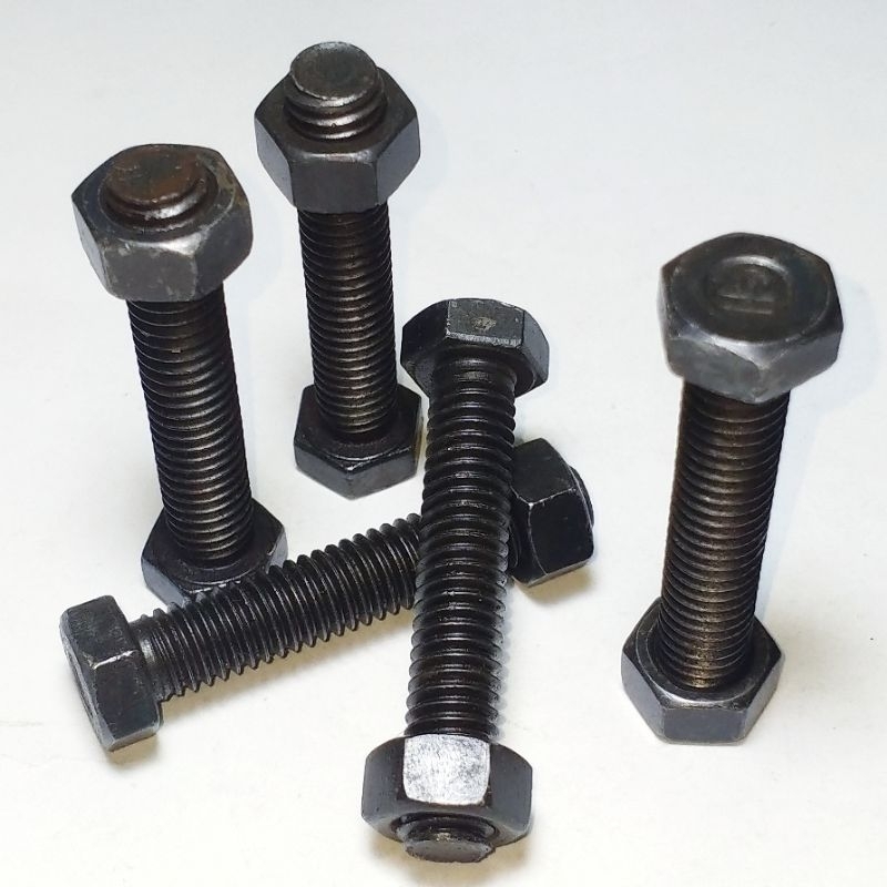 Jual baut mur hitam 3/8 x 2inch Gg 16 [ 5cm ] kepala kunci 14 baut 9mm kasar baut hitam | Shopee ...