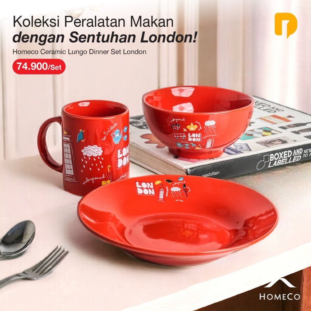 Jual Homeco Ceramic Lungo Dinner Set | Shopee Indonesia