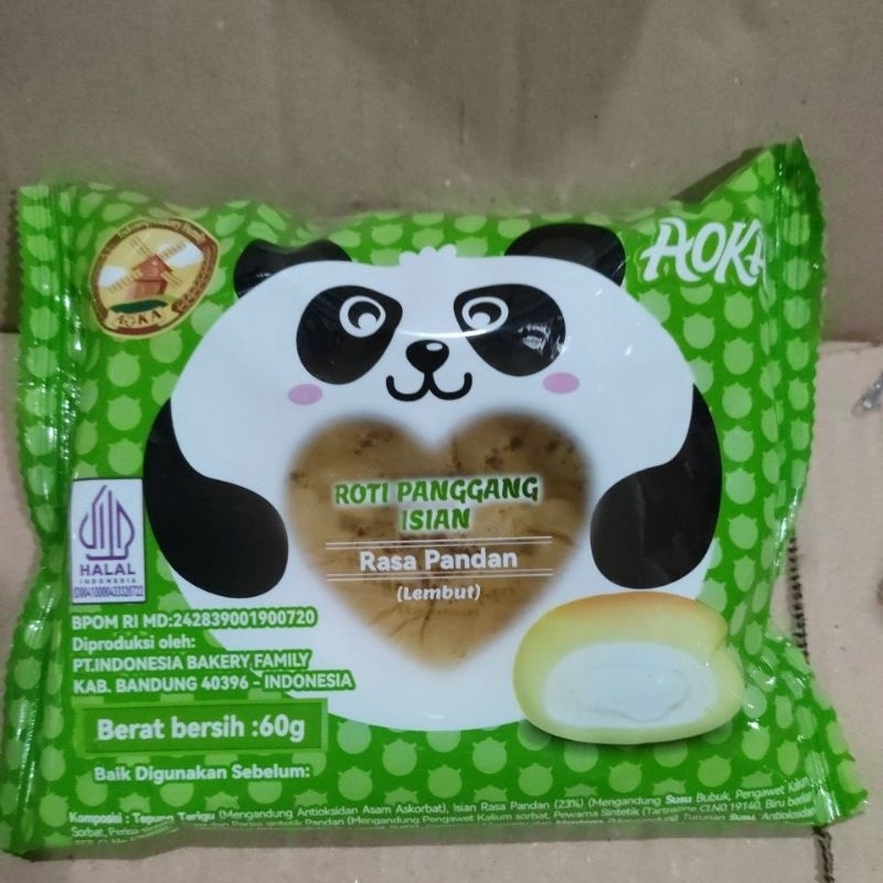 Jual Aoka roti panggang isian rasa pandan lembut 60 g | Shopee Indonesia