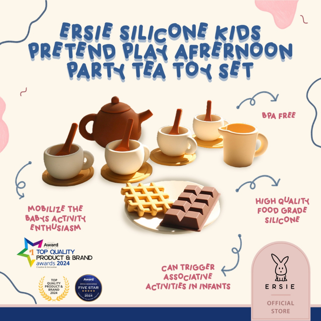 Jual Ersie Silicone Kids Pretend Play Afternoon Party Tea Toy Set ...