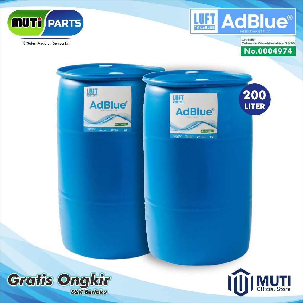 Jual Adblue 200 Liter Cairan Diesel Exhaust Fluid Luft Blue DEF ...