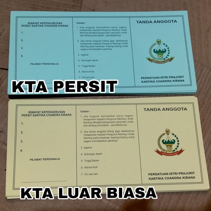 Jual Kartu KTA PERSIT dan Kartu KTA LUAR BIASA | Shopee Indonesia