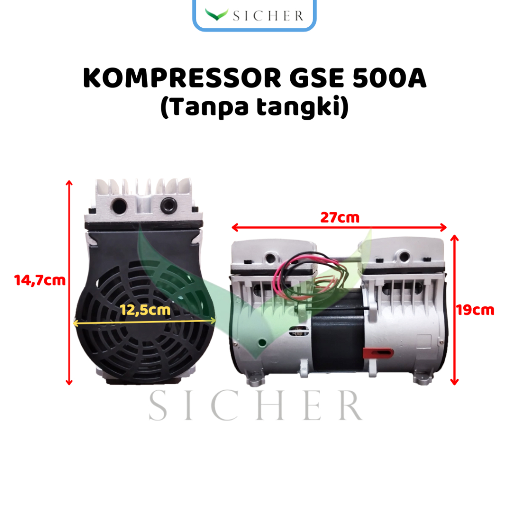 Jual Kompresor/Compressor GSE 500A (Tanpa Tangki) Import Oiless ...
