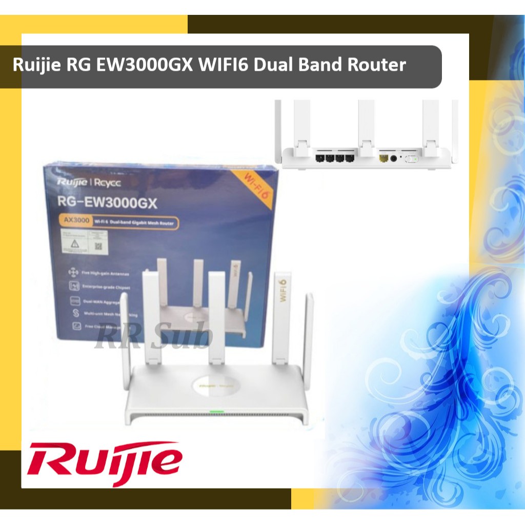 Jual Ruijie RG EW3000GX WIFI6 Wireless AX 3000Mbps Dual Band / Dual WAN ...
