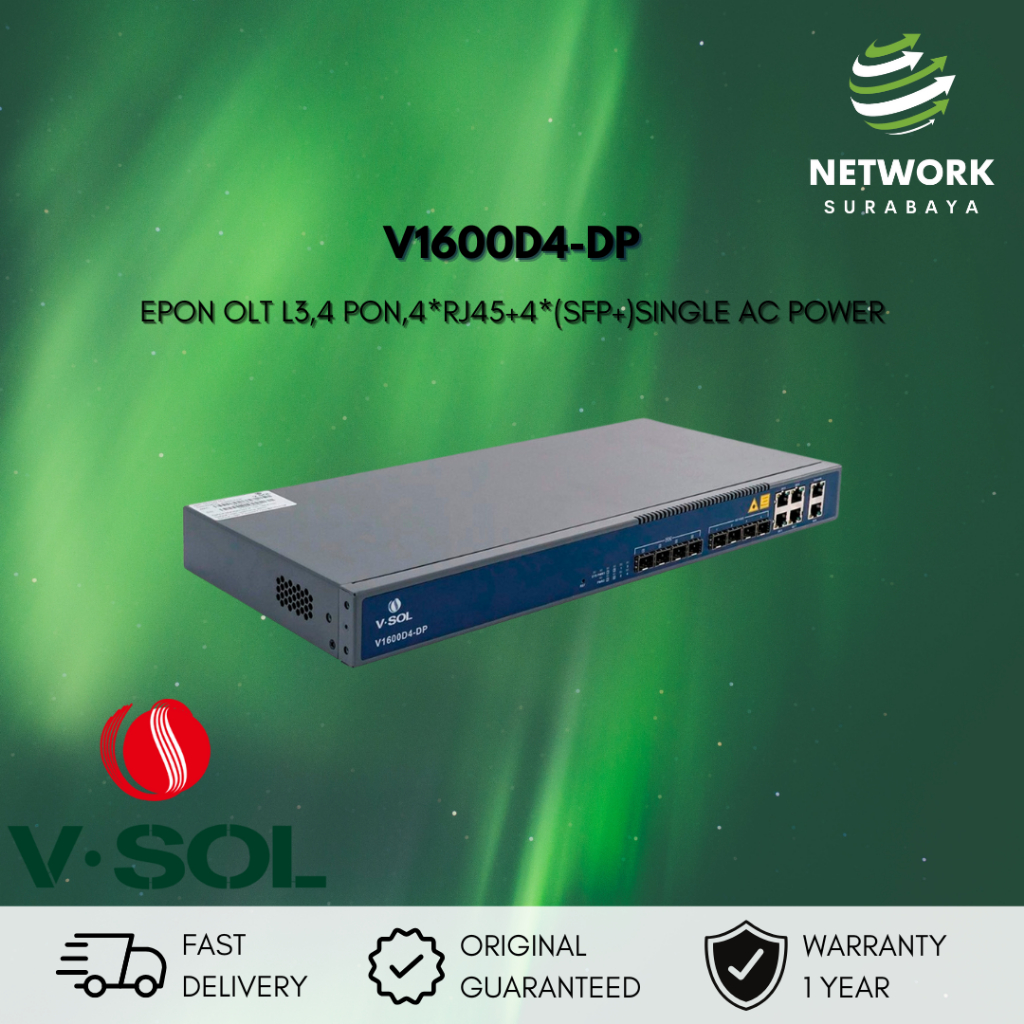 Jual VSOL EPON OLT V1600D4-DP 4 Port EPON OLT Layer 3 (inc 4 SFP PX20 ...