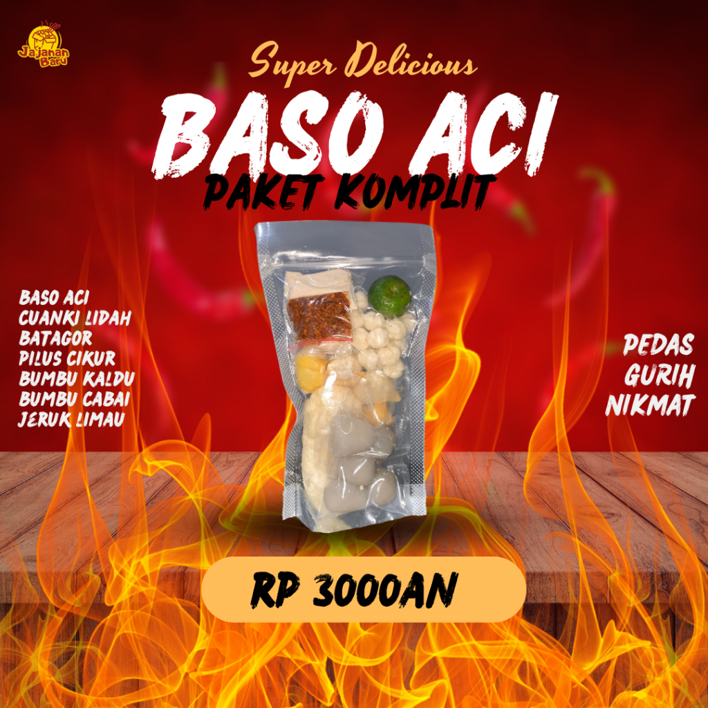 Jual Baso aci instan 1 bungkus isi komplit - pedas - bakso aci - enak ...