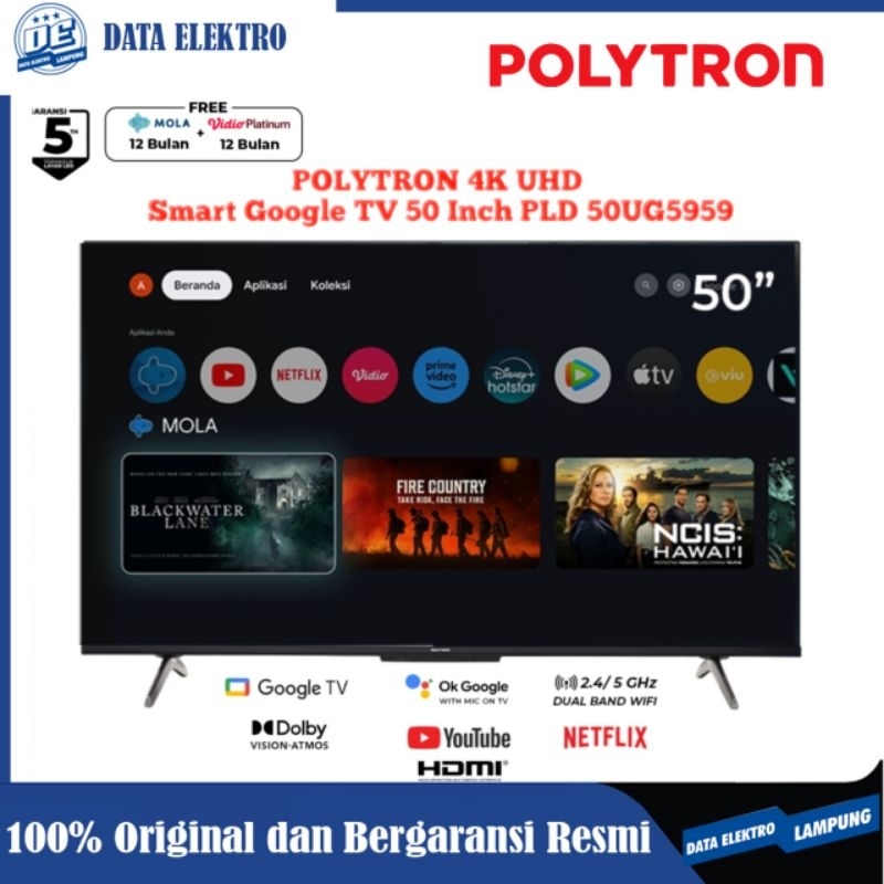 Jual POLYTRON 50 INCH ANDROID GOOGLE TV UHD 4K 50UG5959 | Digital TV ...