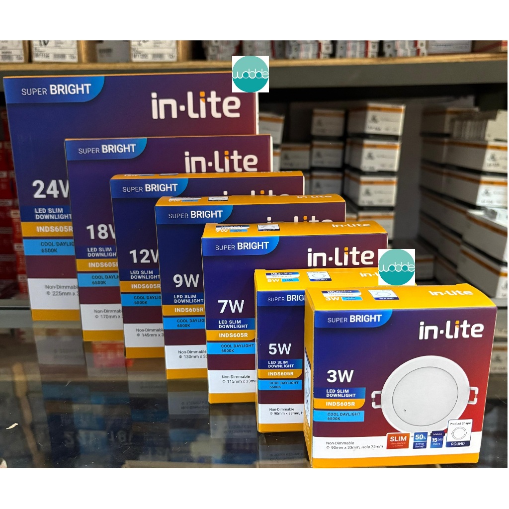 Jual INDS605R LAMPU IN LITE LED PANEL COB SLIM 3W 5W 7W 9W 12W 18W 24W ...