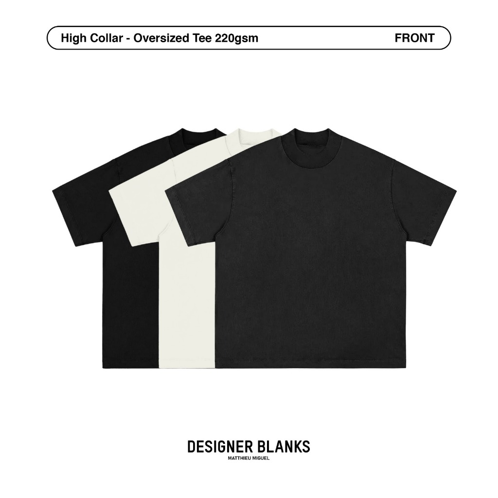 Jual MATTHIEU MIGUEL - HIGH COLLAR OVERSIZED TEE - 220 GSM - DESIGNER ...