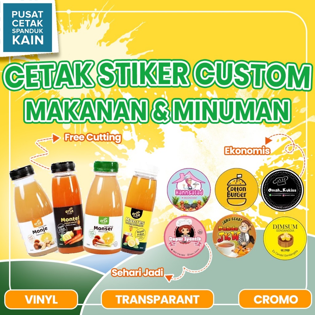 Jual CETAK STIKER CUSTOM MAKANAN MINUMAN UMKM STIKER USAHA | Shopee ...