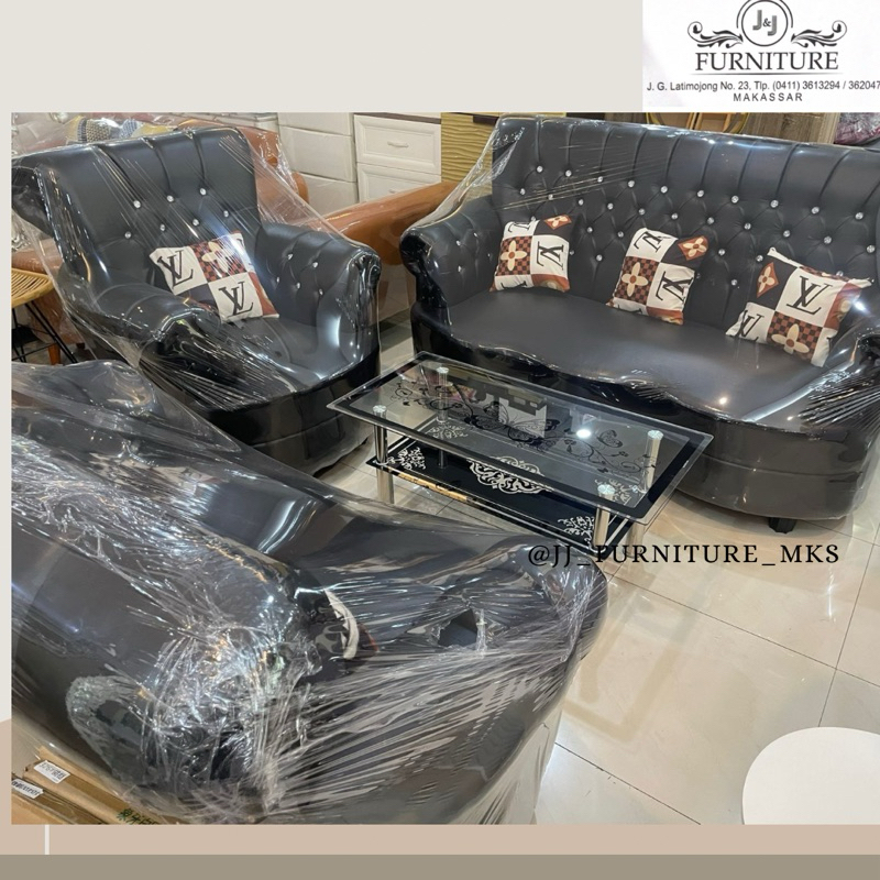Jual Sofa minimalis hitam Sofa murah makassar | Shopee Indonesia
