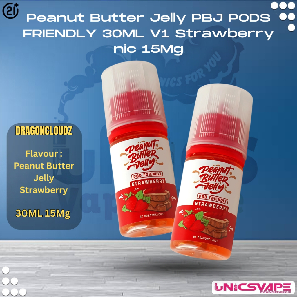 Jual Peanut Butter Jelly PBJ PODS FRIENDLY 30ML V1 Strawberry nic 15Mg ...