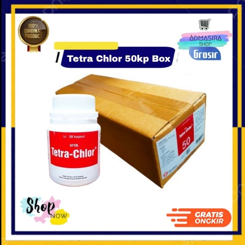 Jual TETRA CHLOR 50 kapsul Kemasan BOX isi 12 botol Obat Snot Batuk ...
