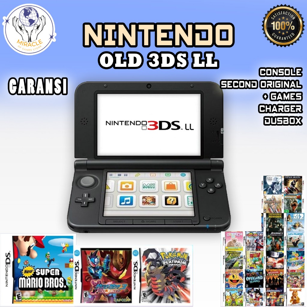 Jual NINTENDO DUAL SCREEN (NDS) SECOND ORIGINAL Ex JAPAN Type 3DS / 3DS LL - GARANSI 1 BULAN ...