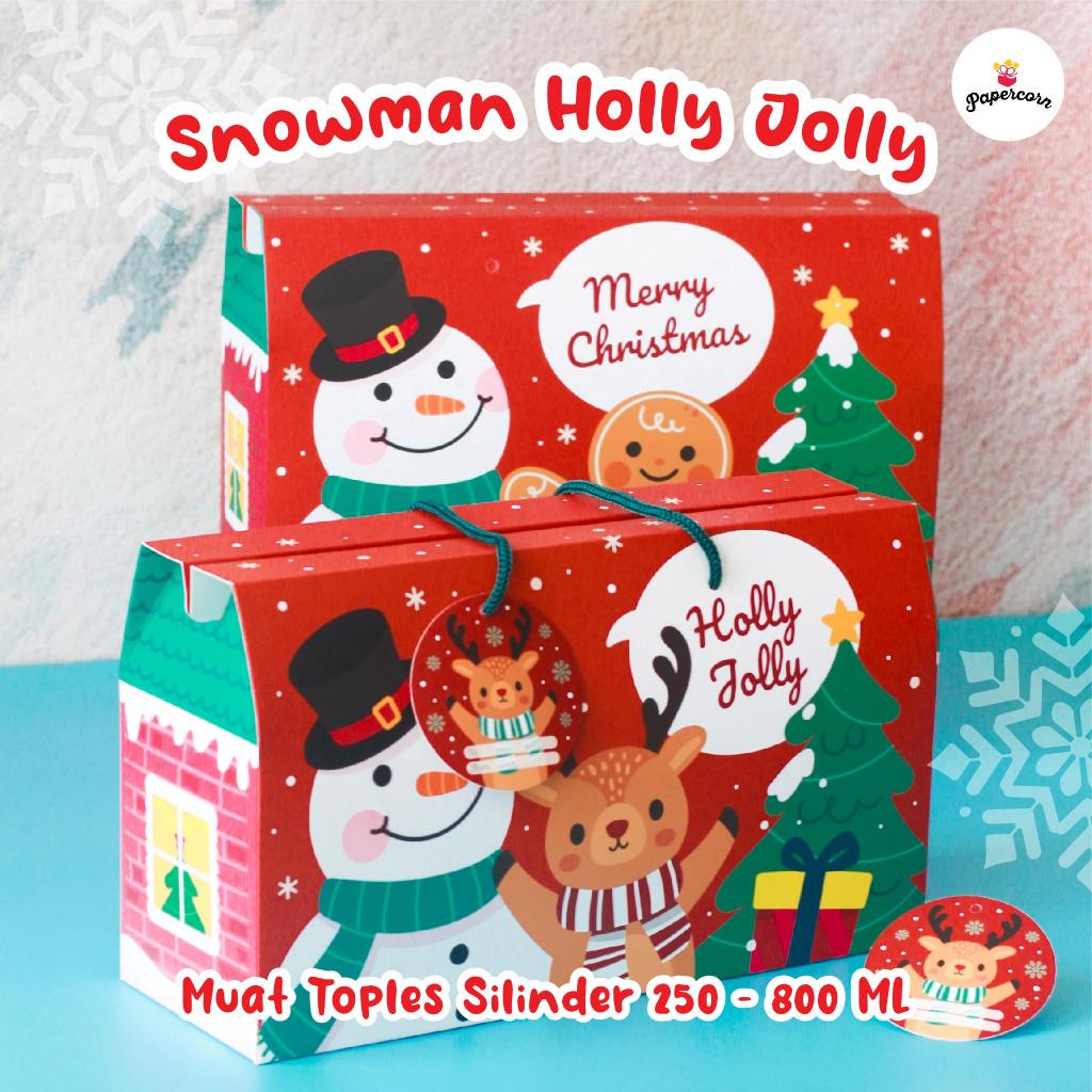 Jual 10 pcs Gable Box Natal 3 Toples - Snowman uk 28x10x11 cm | Shopee ...