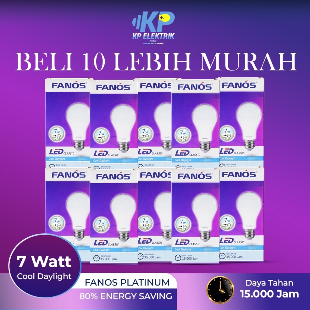 Jual Lampu LED Fanos Classic 7 watt (paket murah) | Shopee Indonesia
