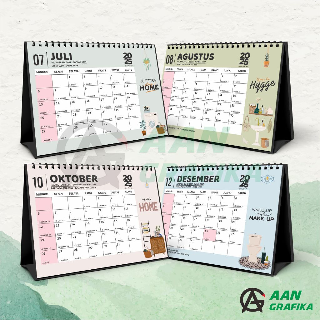 Jual KALENDER MEJA 2025 | Kalender Duduk 2025 | Kalender Aesthetic Kode ...