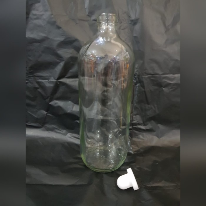 Jual Botol Kaca Beling 1 Liter + tutup plug baru Botol jamu baru ...