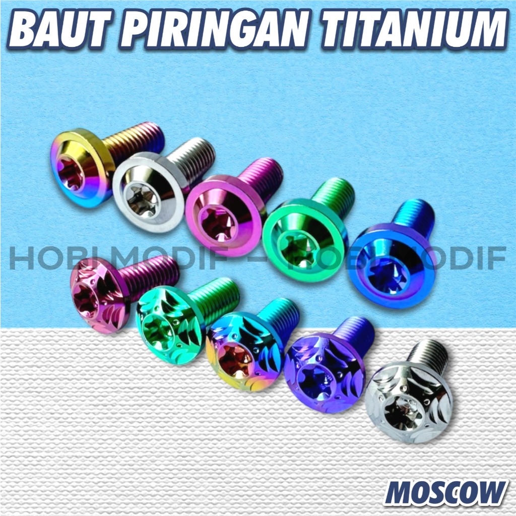 Jual BAUT PIRINGAN CAKRAM MOTOR DEPAN BELAKANG BAUT TITANIUM ORIGINAL BAUT DISC CAKRAM TITANIUM ...