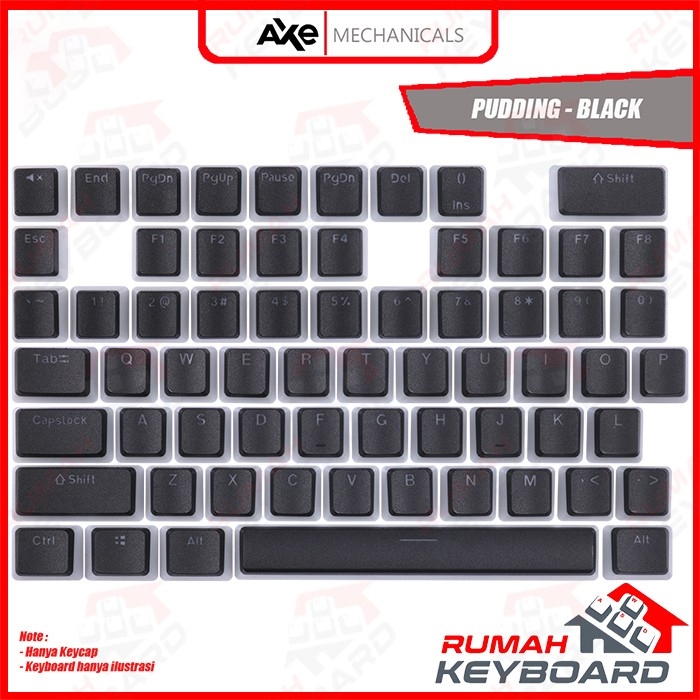Jual AXE MECHANICALS - OEM - Pudding Black - PBT - RGB - SEE Through ...