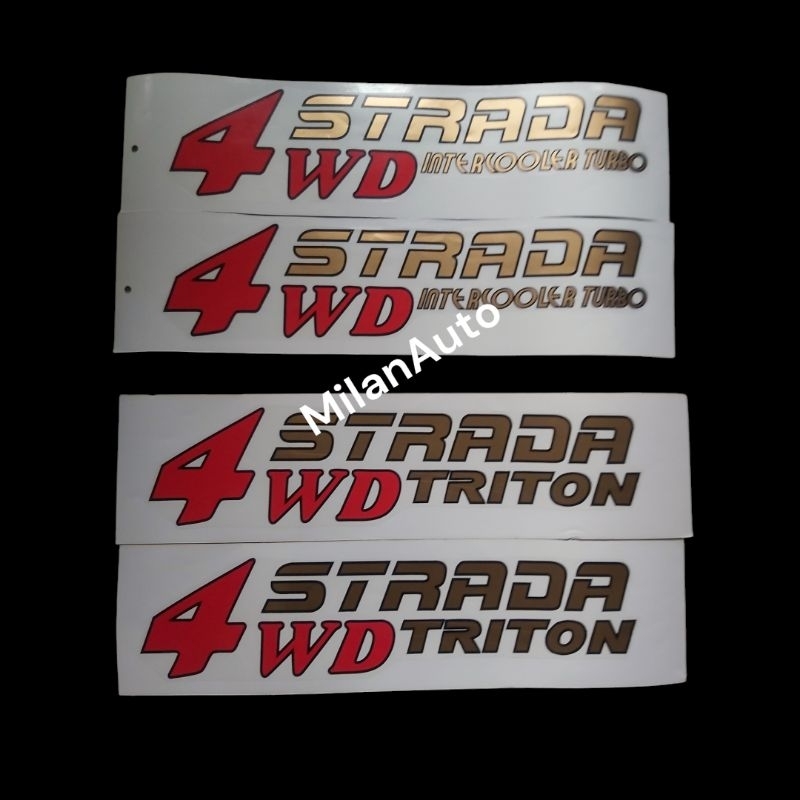 Jual stiker Mitsubishi Strada 4WD Triton intercooler turbo/stiker 4wd ...