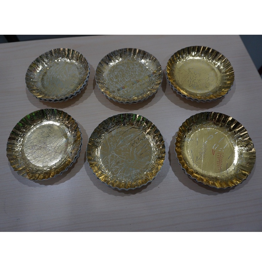 Jual Piring Kertas Mas Emas atau Silver isi 10 pcs / Piring kue /Piring ...