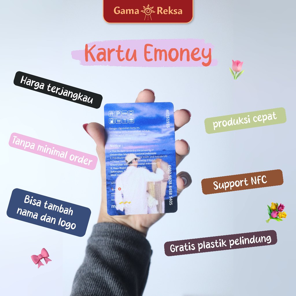 Jual Custom Kartu Emoney BEBAS /E-Toll Print BISA CETAK FOTO 1 SISI ...