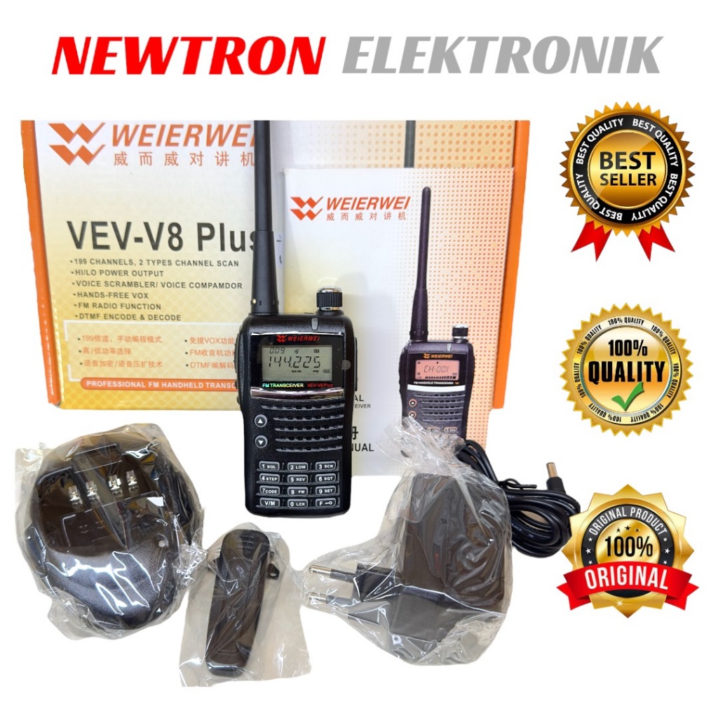 Jual HT Weierwei VEV V8 PLUS VHF 136-174MHz 5W Radio Handy Talky Walkie Talkie V8Plus New High ...