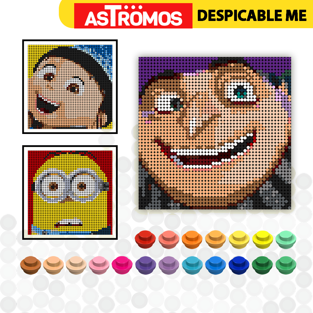 Jual MOSA Bricks Despicable Me Build By Number 48x48 by ASTROMOS / DIY ...